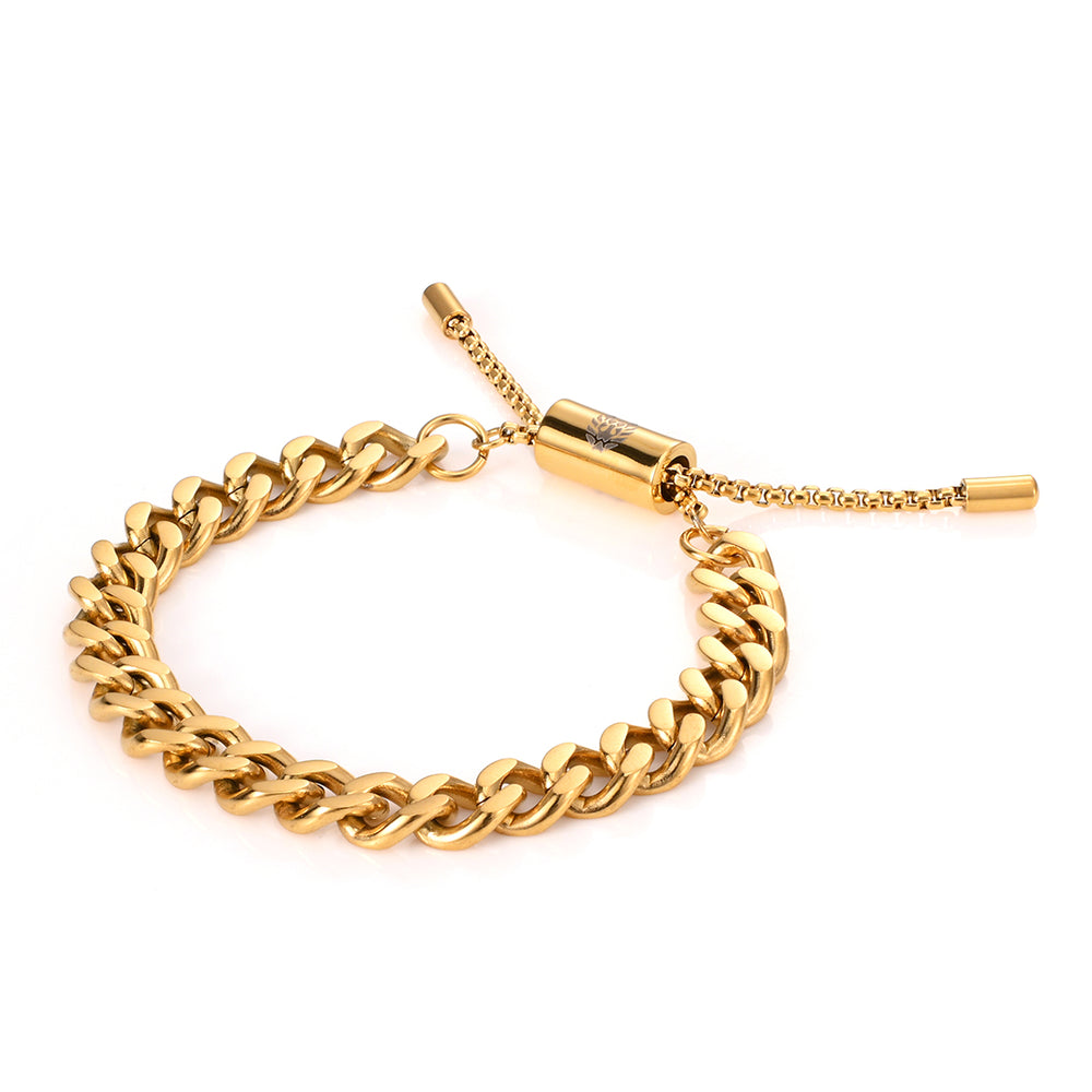 18K Gold Adjustable 8MM Cuban Link Bracelet | Rastaclat